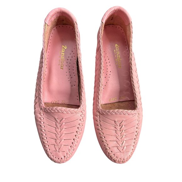 Zanzibar | Shoes | Womens Pink Leather Loafers Woven Design 7 | Poshmark